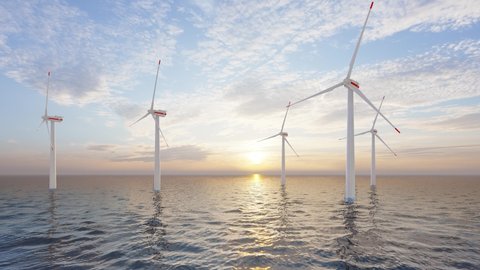 4k Ultra Hd Offshore Wind Turbines Stock Footage Video (100% Royalty ...