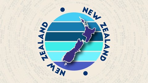 New Zealand Logo Intro Badge Circular Stock Footage Video (100% Royalty ...
