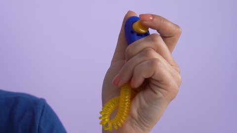 Woman Hand Presses Button On Clicker Stock Footage Video (100% Royalty ...
