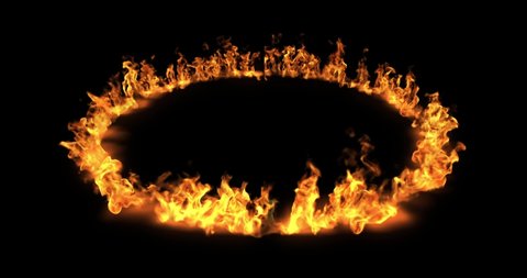 Circular Flame Black Background Stock Footage Video (100% Royalty-free ...