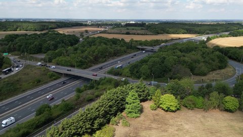 Panning View Hastingwood Interchange On M11 Stock Footage Video (100% ...