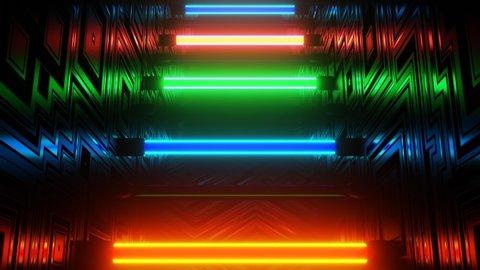 Neon Flashing Multicolored Lamps Vj Loop Stock Footage Video (100% ...