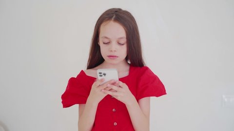 Girl Alone Room Taps On Phone Stock Footage Video (100% Royalty-free ...