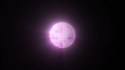 Spinning Shining Pink Mirrorball Animation On Stock Footage Video (100% ...