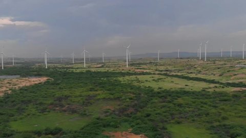 Aerial View Jhimpir Wind Power Plant Stock Footage Video (100% Royalty ...