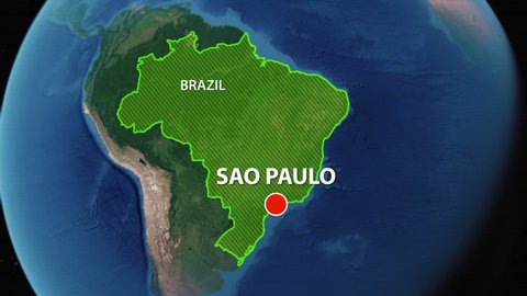 Designation Borders Brazil On Map Mark Stock Footage Video (100% ...