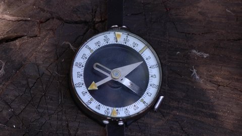 Compass Needle Moving Male Hands Trigger Stock Footage Video (100% ...