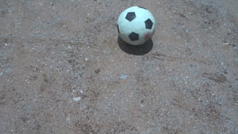 Soccer Ball Bouncing On Dirt Field Stock Footage Video (100% Royalty ...