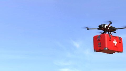 Drone First Aid Kit On Blue Stock Footage Video (100% Royalty-free ...