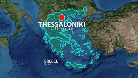 Designation Borders Greece On Map Mark Stock Footage Video (100% ...