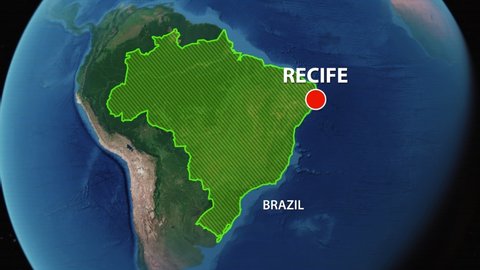 Designation Borders Brazil On Map Mark Stock Footage Video (100% ...