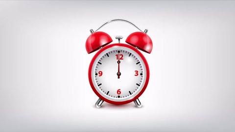 Vintage Red Alarm Clock Minimal Animation Stock Footage Video (100% ...