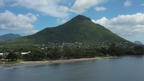 Aerial View Tamarin Beach Mountain On Stock Footage Video (100% Royalty ...