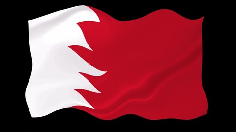 Bahrain Flag Waving Animated Black Background Stock Footage Video (100% ...