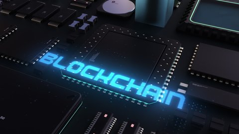 Blockchain Header On Background Chip Many Stock Footage Video (100% ...