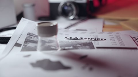 Classified Document Sitting On Desk Dark Stock Footage Video (100% ...