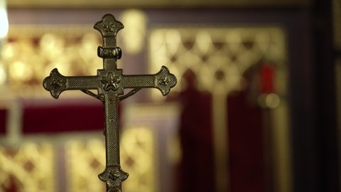 Detail Small Golden Cross Church Background Stock Footage Video (100% ...