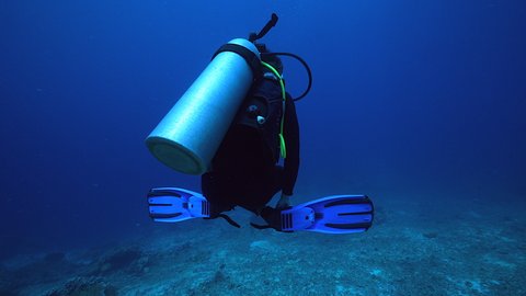 Scuba Diver Doing Relaxing Yoga Pose Stock Footage Video (100% Royalty ...