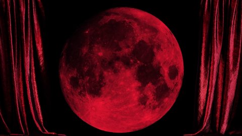 Realistic Animation Evil Red Full Moon Stock Footage Video (100% ...