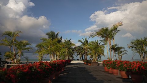 Beautiful Man Made Tropical Beach Pier Stock Footage Video (100% ...