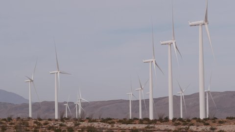Windmills Turbine Rotating Wind Farm Power Stock Footage Video (100% ...