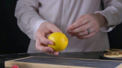 Tossing Throwing Lemon Down Side Side Stock Footage Video (100% Royalty ...