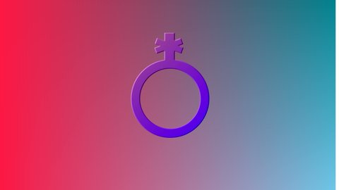 Animation Non Binary Symbol On Blue Stock Footage Video (100% Royalty ...