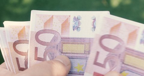 Close View Counting Banknotes First Person Stock Footage Video (100% ...