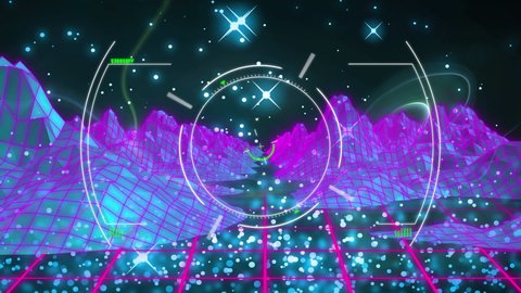 Animation Scope Scanning Over Shining Particles Stock Footage Video ...