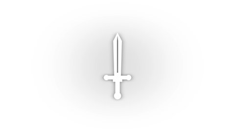 White Sword Icon Shadow Isolated On Stock Footage Video (100% Royalty ...