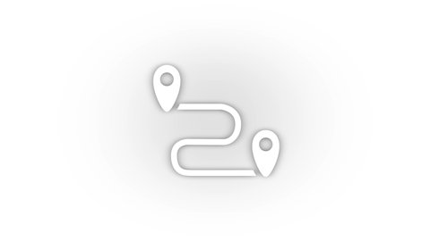 White Route Icon Shadow Isolated On Stock Footage Video (100% Royalty ...