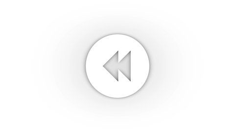 White Rewind Icon Shadow Isolated On Stock Footage Video (100% Royalty ...