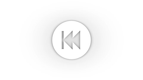 White Rewind Button Icon Shadow Isolated Stock Footage Video (100% ...