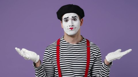 Fun Confused Shy Shamed Young Mime Stock Footage Video (100% Royalty ...