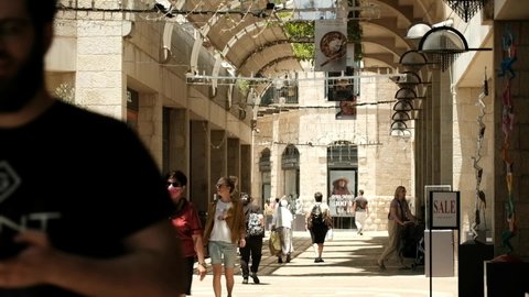 Random People Walking Passage Outside Mall Stock Footage Video (100% ...