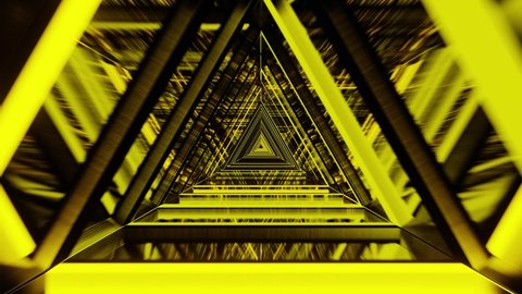 Yellow Neon Triangle Vj Loop Tunnel Stock Footage Video (100% Royalty ...
