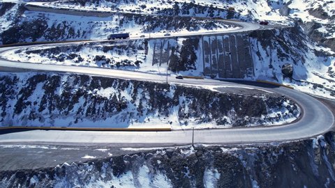 Famous Winding Road Andes Mountains Los Stock Footage Video (100% ...