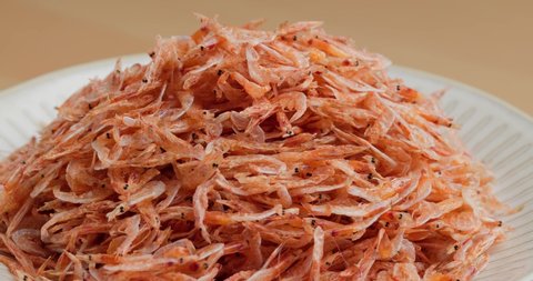 Dried Sergestid Shrimp Seafood Snack Stock Footage Video (100% Royalty ...