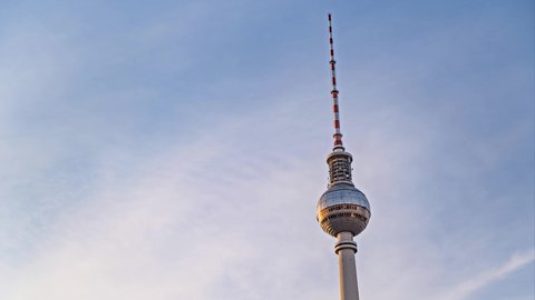 Alexanderplatz Tower Hyperlapse Time Lapse Clouds Stock Footage Video ...