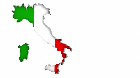 Italy Country Name Map Shape Word Stock Footage Video (100% Royalty ...