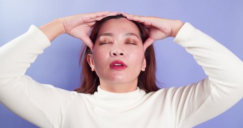 Frustrated Stressed Young Asian Woman Coping Stock Footage Video (100% ...