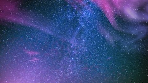 Aurora Purple Milky Way Galaxy Loop Stock Footage Video (100% Royalty ...