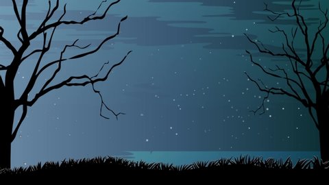 Halloween Background Animation Dark Blue Night Stock Footage Video (100 ...