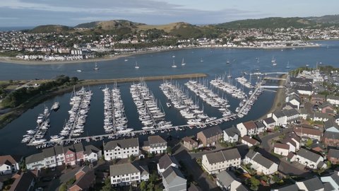 Drone Point View Conwy Marina Conway Stock Footage Video (100% Royalty ...