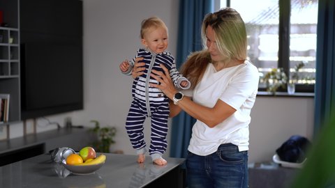 Joyful Charming Little Girl Doing First Stock Footage Video (100% ...