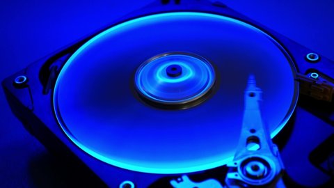 Disassembled Hard Disk Drive Dark Flashing Stock Footage Video (100% ...