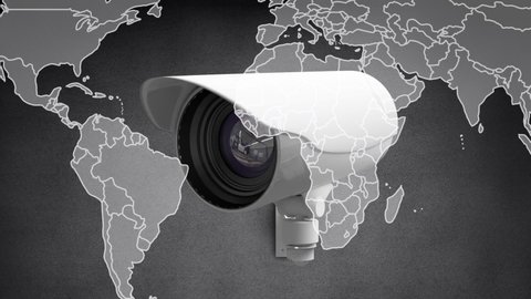 Animation Cctv Camera Over World Map Stock Footage Video (100% Royalty ...