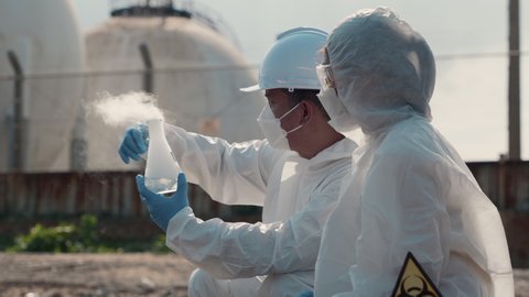 Ecologist Sampling Water Toxic Chemicals River Stock Footage Video (100 ...