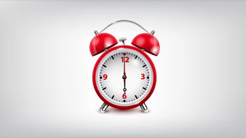 Vintage Red Alarm Clock 0600 Minimal Stock Footage Video (100% Royalty ...