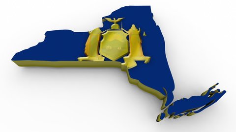 New York Ny State Map Flag Stock Footage Video (100% Royalty-free ...